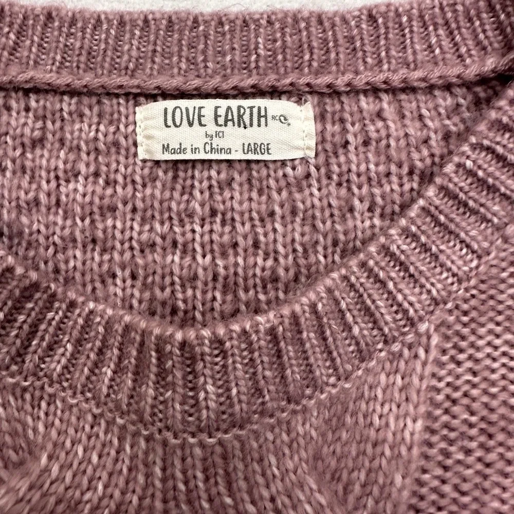 Love Earth | Sweaters | Love Earth Womens Sweater Lg Mauve Cable Knit ...